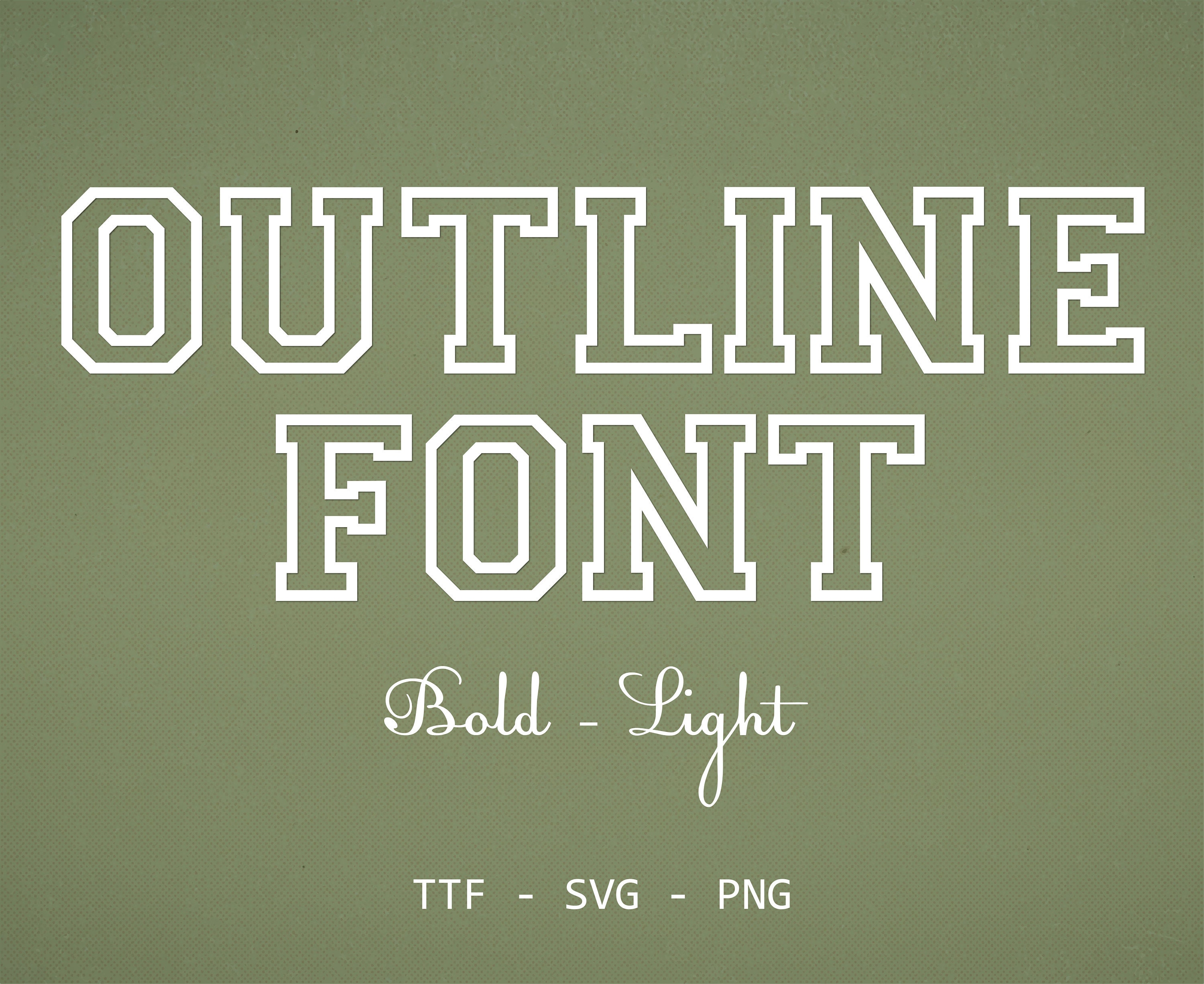Outline Font Hollow Font Outline Font Handwriting Varsity Font - Etsy ...
