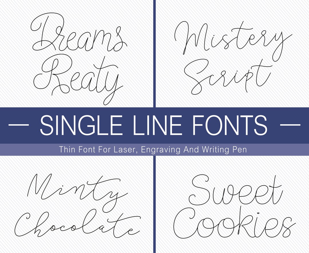 Single Line Font Engraving Font Single Stroke Font Stick Font Single ...