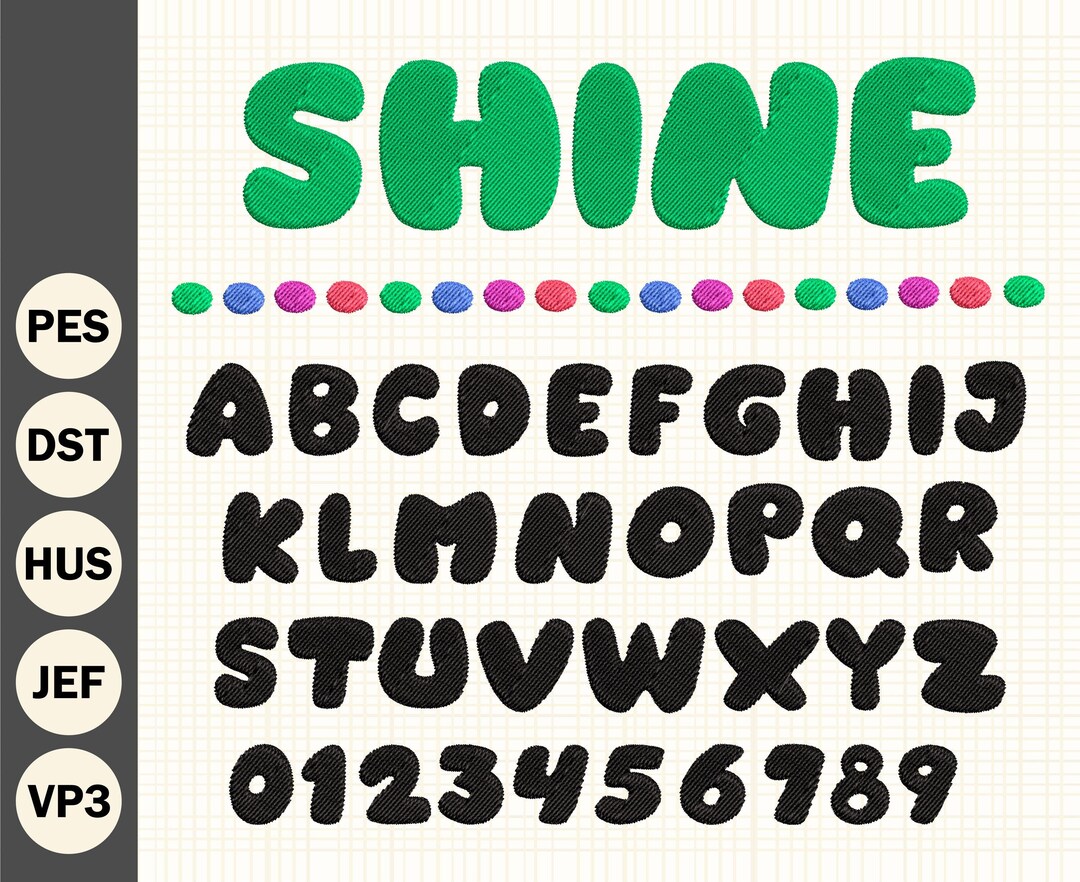 Embroidery Font Bubble Embroidery Bubble Letters Embroidery Font ...