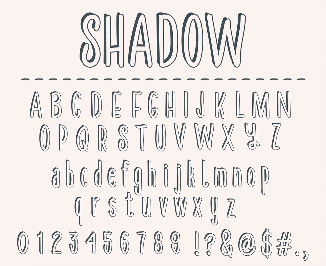 Shadow Font Ttf Svg Png Shadow Letters Font Shadow Cursive - Etsy
