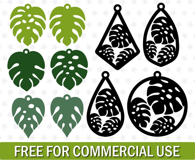 Earrings SVG Earrings Monstera Svg Earrings Svg Glowforge - Etsy