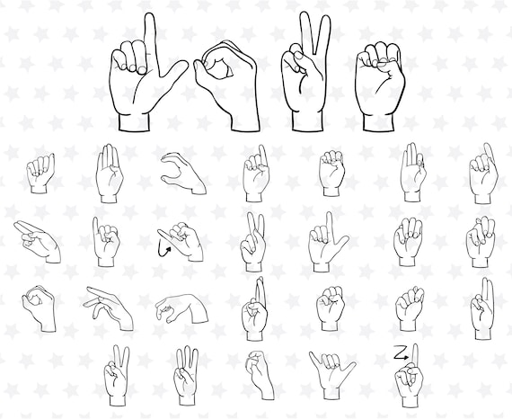Clip Art & Image Files Faith American Sign Language Alphabet SVG PNG ...