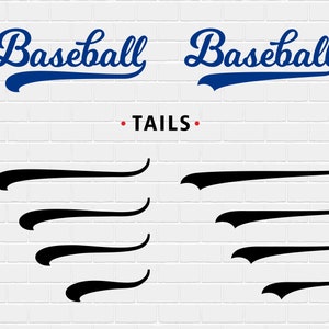 Baseball Font With Tail Baseball Font TTF SVG PNG and Text Tails ...