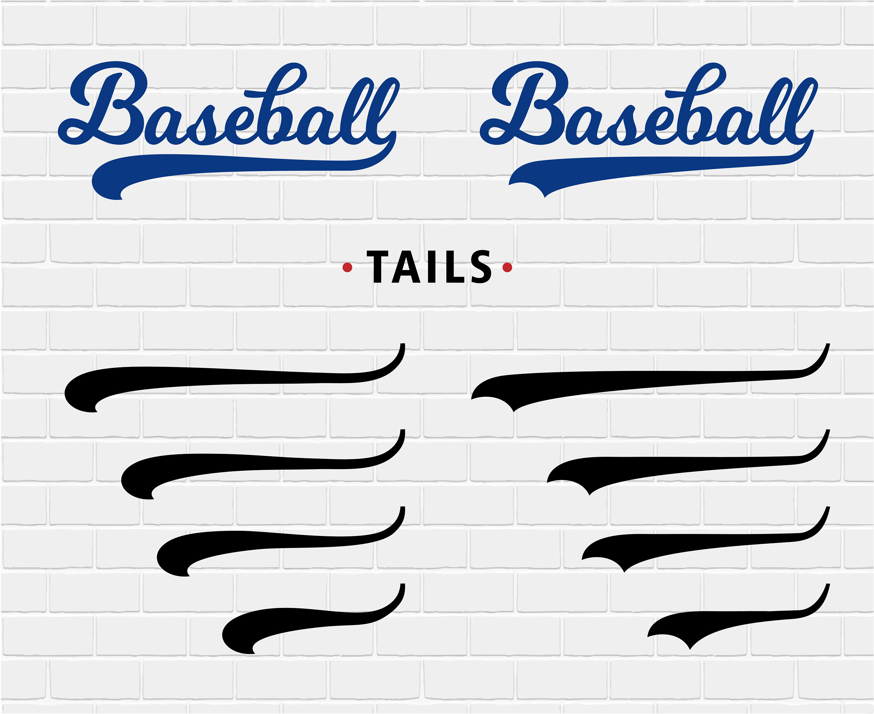 Baseball Font With Tail Baseball Font TTF SVG PNG and Text Tails ...