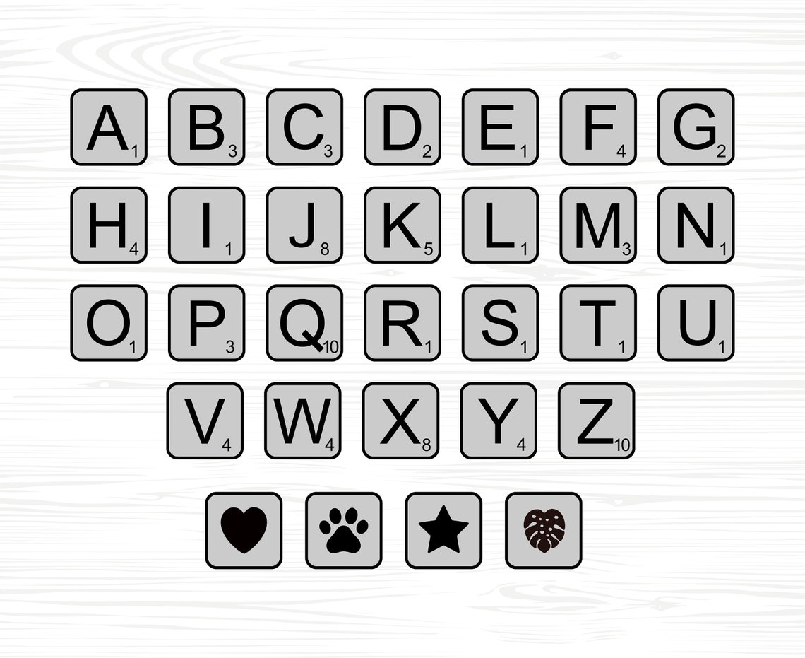 Scrabble Font Tiles Font Scrabble Letters With Border Scrabble - Etsy