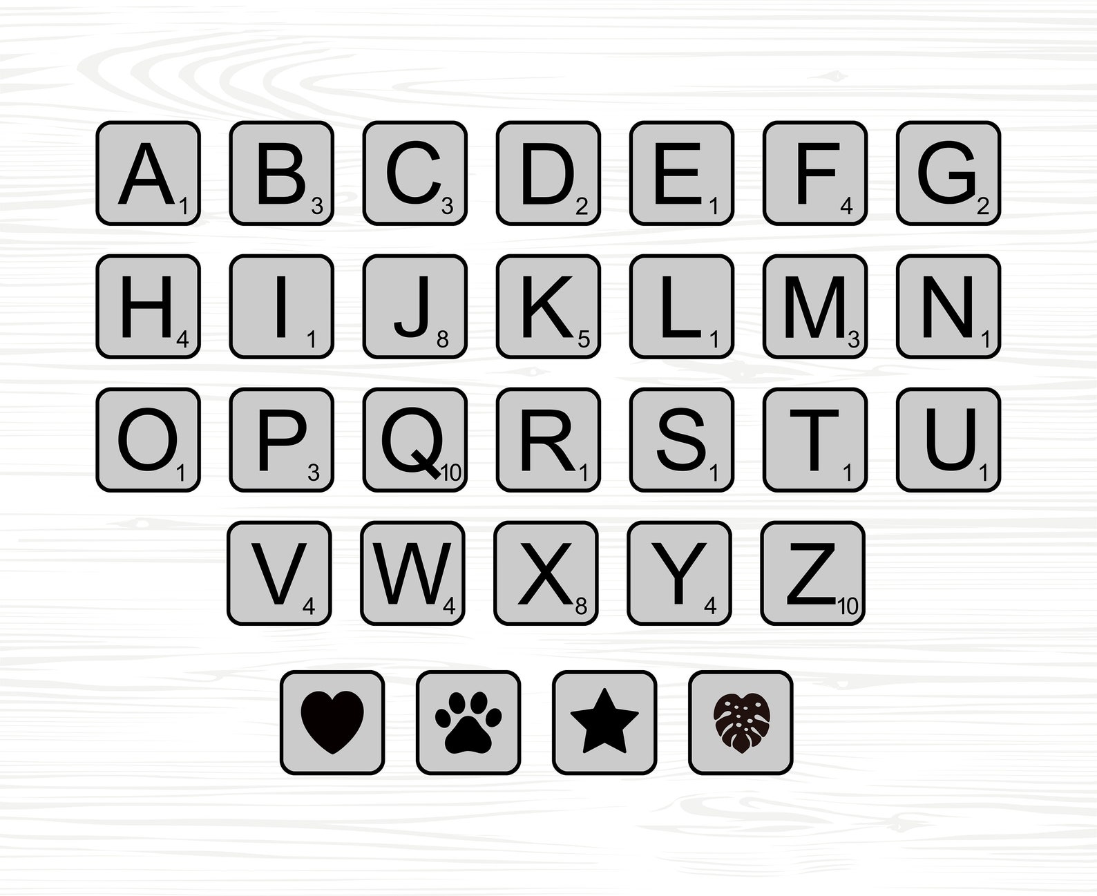 Scrabble Font Tiles Font Scrabble Letters With Border Scrabble - Etsy