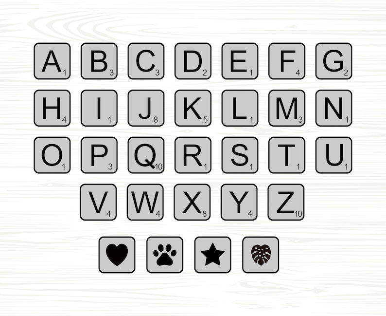 Scrabble Font Tiles Font Scrabble Letters With Border Scrabble - Etsy