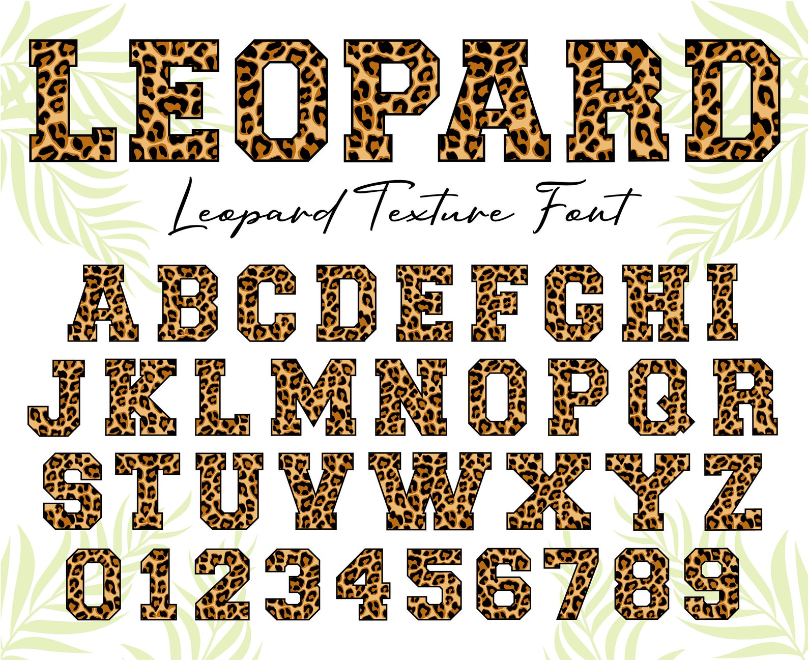 Leopard Font Animal Font Safari Font Leopard Print Font - Etsy