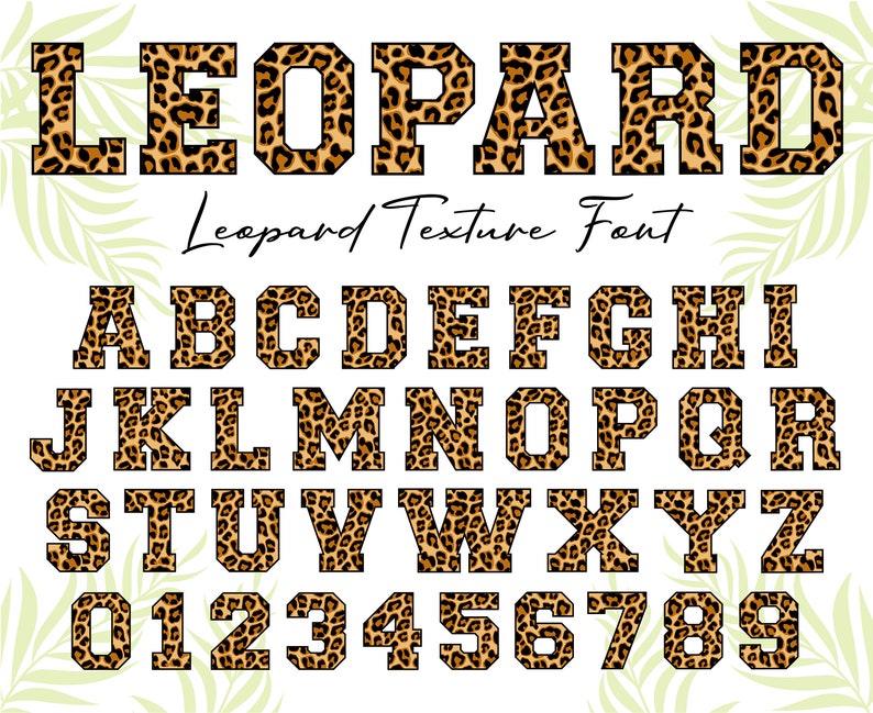 Leopard Schrift Animal Font Safari Schriftart Leopard Print - Etsy.de