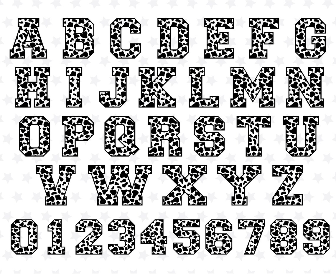 Cow Font Farmhouse Font Animal Font Cow Alphabet Cow Skin Font - Etsy