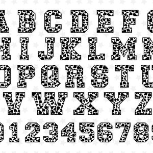 Cow Font Farmhouse Font Animal Font Cow Alphabet Cow Skin Font Farm ...