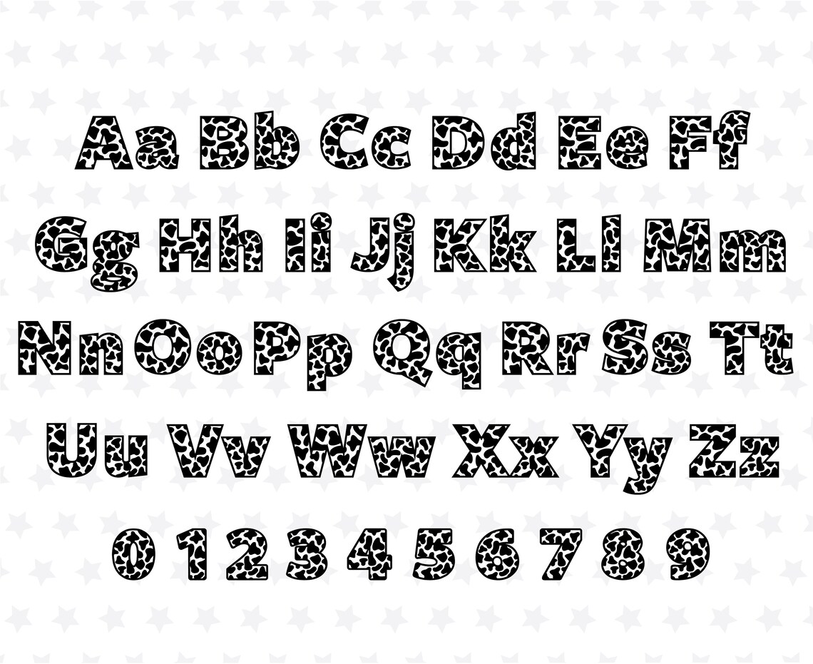 Cow Font TTF SVG PNG Font Animal Cow Alphabet Farmhouse Font Cow Skin ...