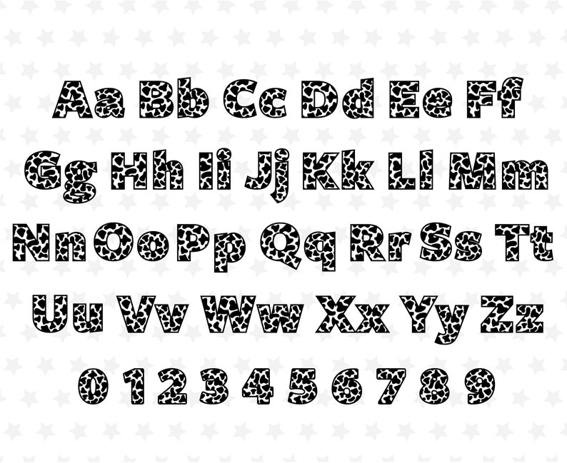 Cow Font TTF SVG PNG Font Animal Cow Alphabet Farmhouse Font Cow Skin ...