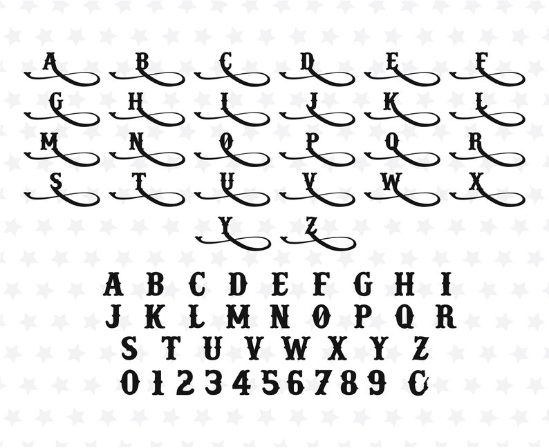 Cowboy Font Western Monogram Font Western Font Style Font With Tails ...