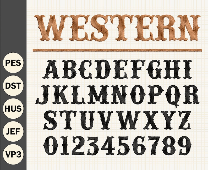 Western Embroidery Letter Western Embroidery Font Western Machine ...