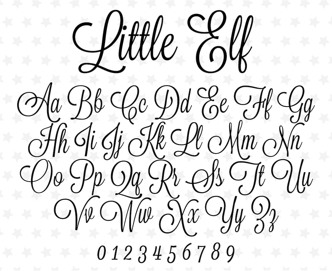 Cursive Font Elf Font Cursive Monograms Cricut Font TTF SVG PNG Files ...