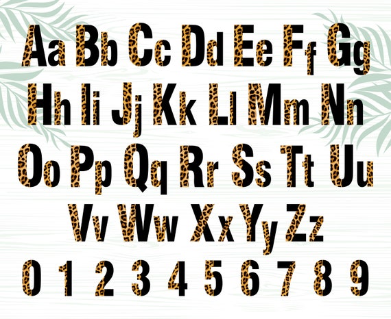 Animal Print Font Printable Leopard Letters: Free Alphabet Font