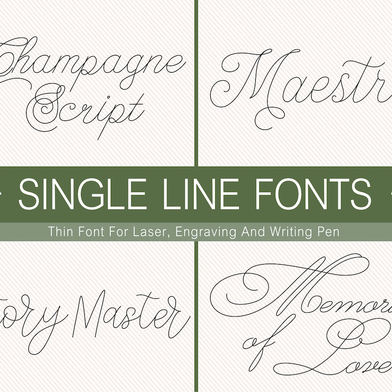 Single Line Script Font For Silhouette Etsy