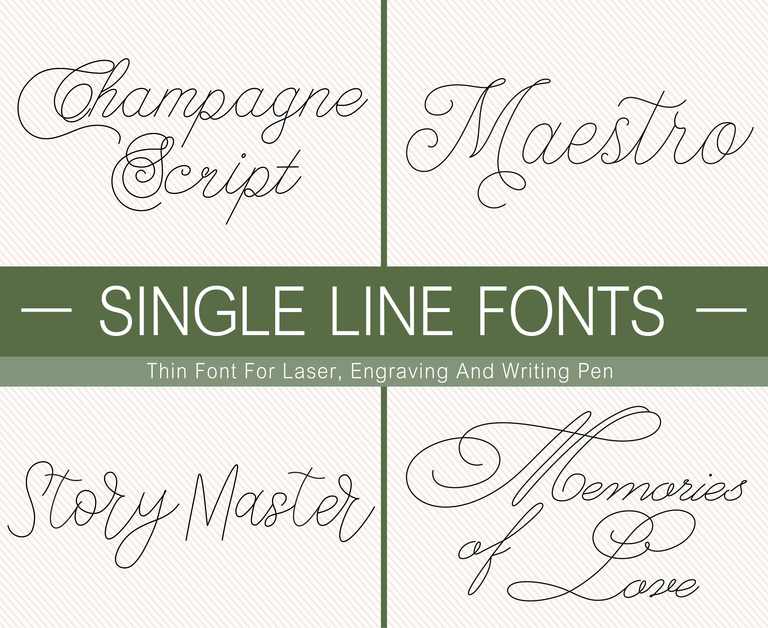Single Line Font Engraving Font Single Stroke Font Stick Font Single ...