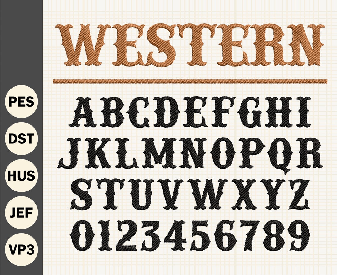 Western Embroidery Letter Western Embroidery Font Western Machine ...