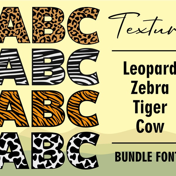 Animal Prints Font Svg - Etsy