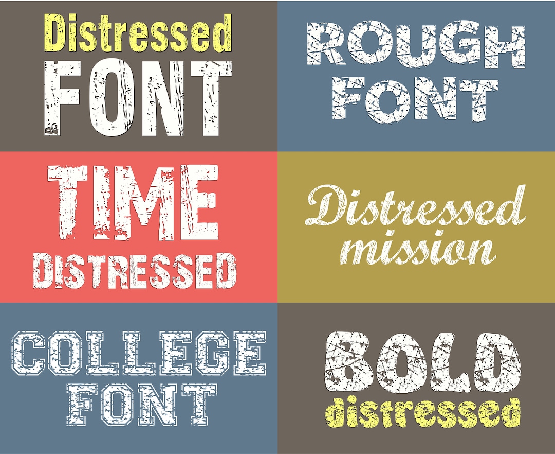 Bundle Distressed Font Grunge Font Varsity Distressed Monogram ...