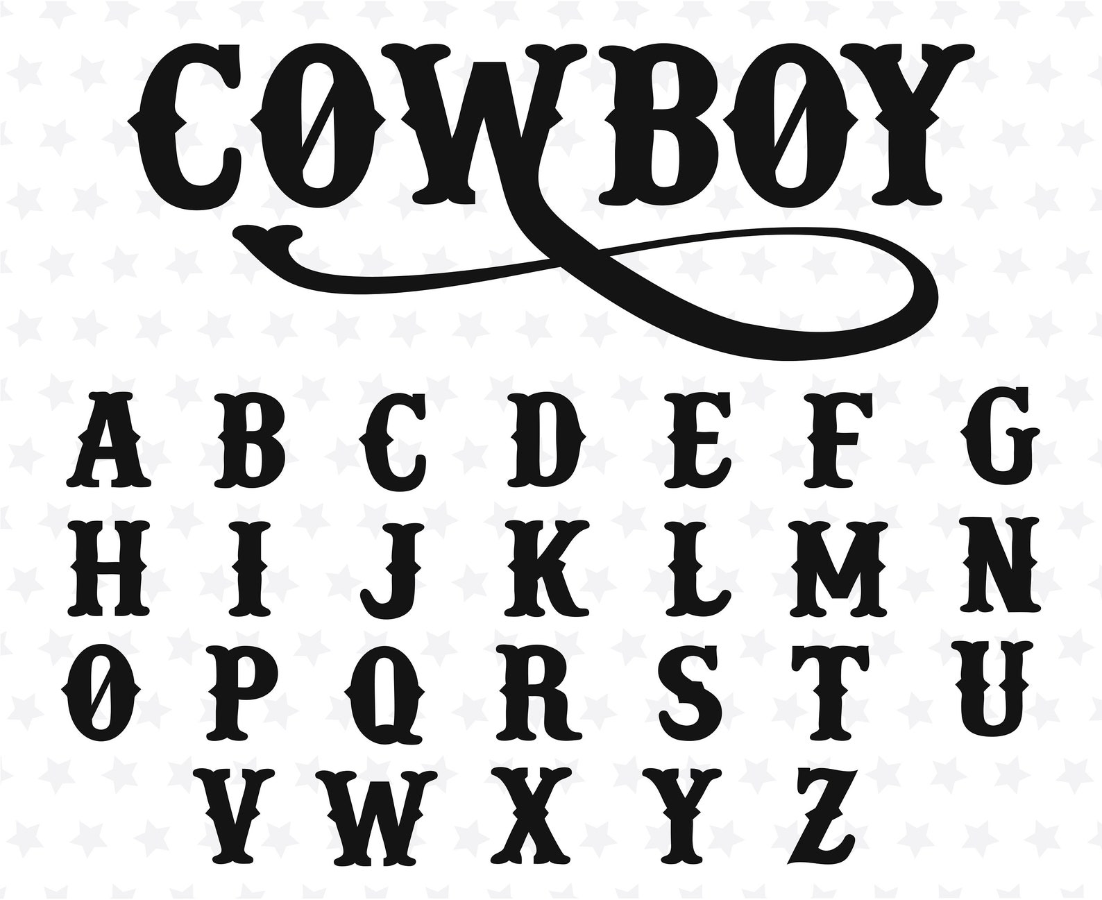 Cowboy Font Western Monogram Font Western Font Style Font With Tails ...