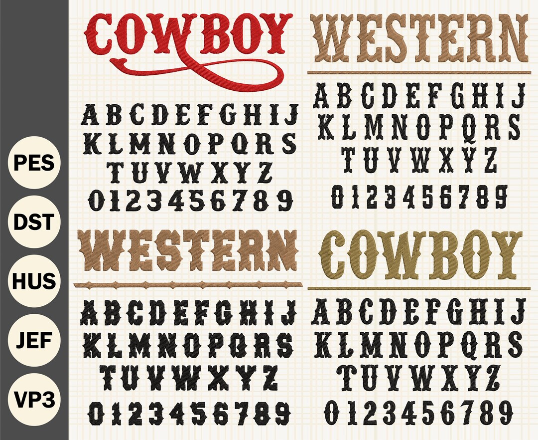 Western Embroidery Letter Western Embroidery Font Western Machine ...