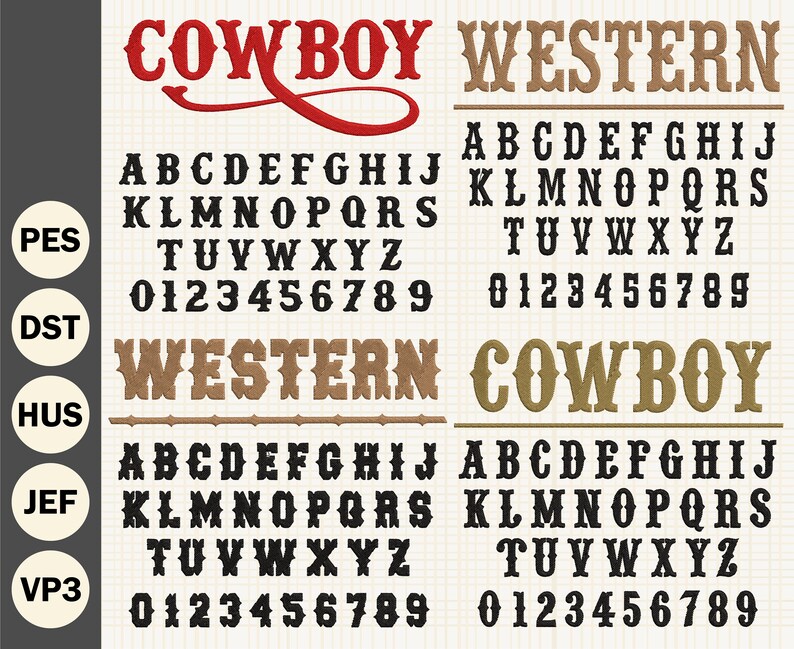 Western Embroidery Letter Western Embroidery Font Western Machine ...