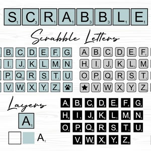 Scrabble Font Tiles Font Scrabble Letters With Border Scrabble Font SVG ...