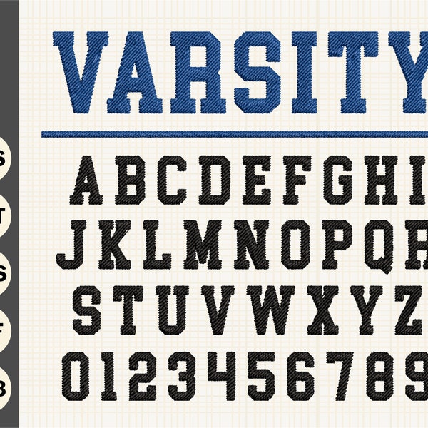 Varsity Embroidery Font - Etsy