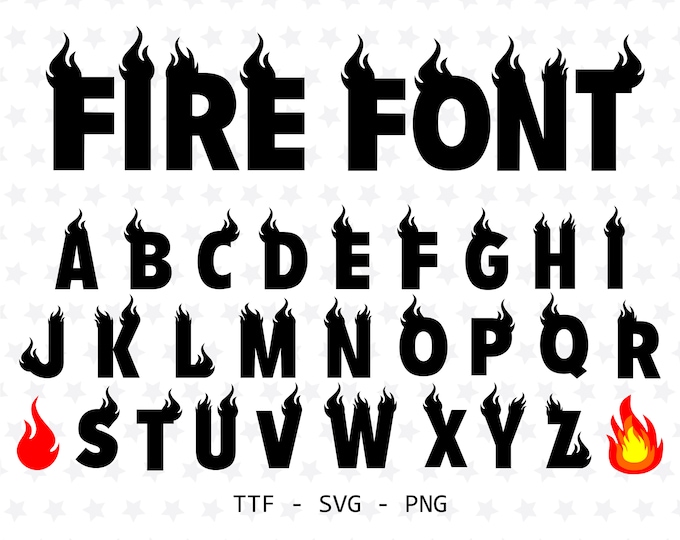 Flame Fonts Bundle Fire Letters Fonts TTF SVG Files Fonts Bundle Flame ...