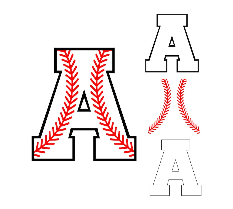 Baseball Font With Stiches Baseball Letters Stiches SVG DXF Files ...