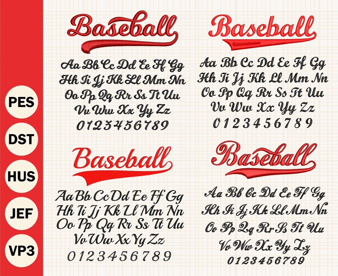 Baseball Fonts for Machine Embroidery Baseball Embroidery Font ...