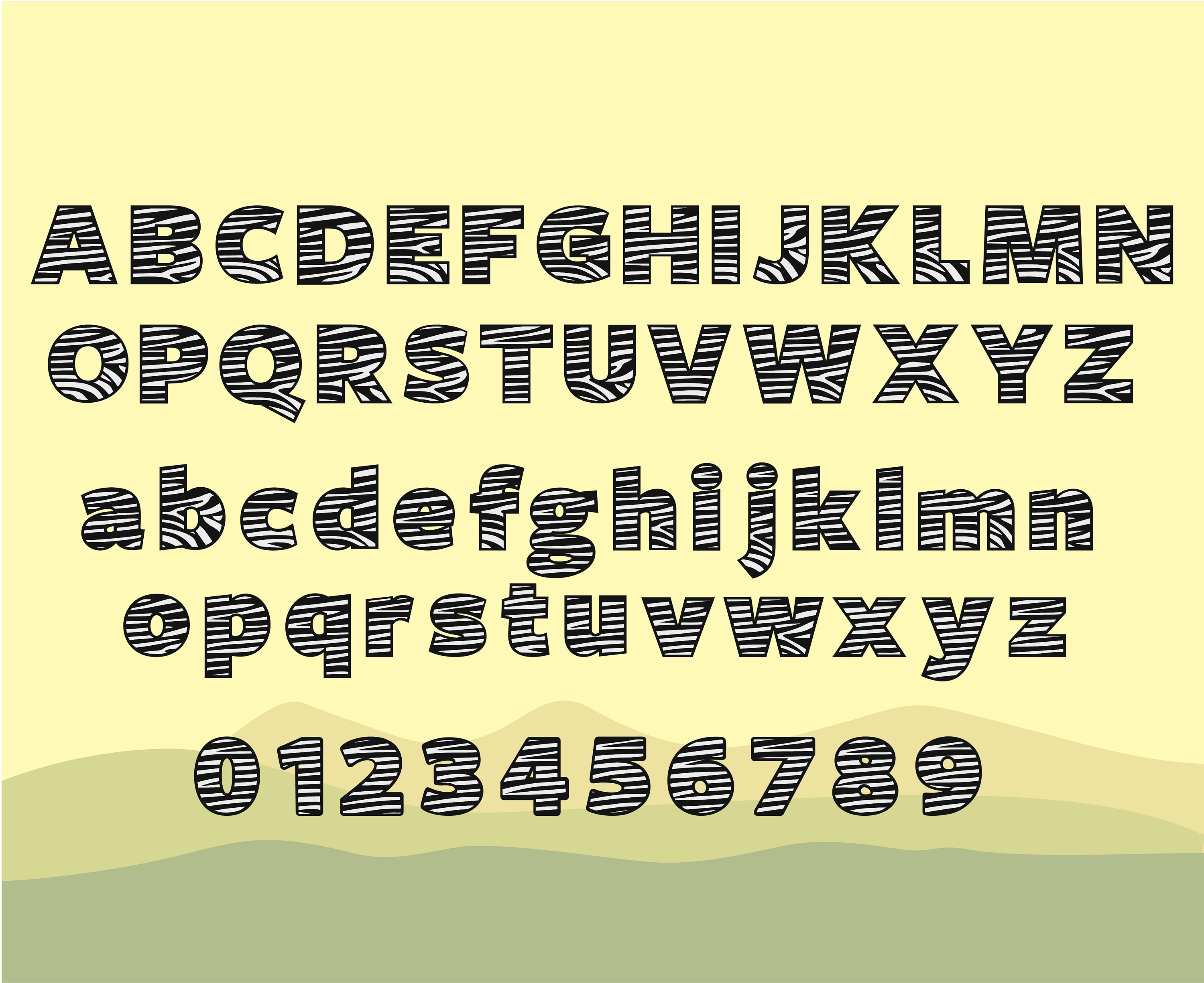 Zebra Font Animal Font Safari Font Zebra Print Font Zebra - Etsy