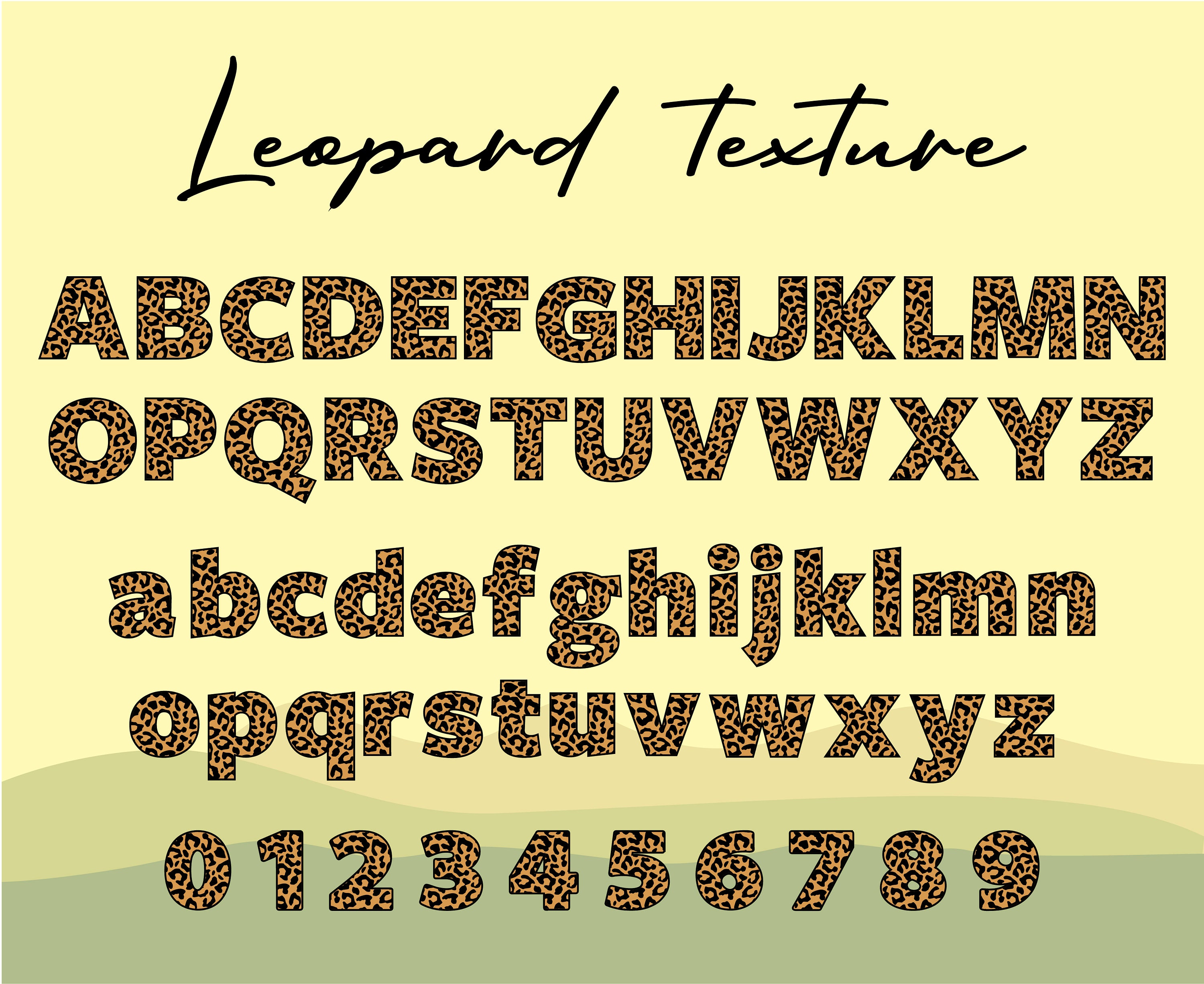 Animal Fonts Bundle SVG PNG Files Leopard Font Cow Font Tiger - Etsy