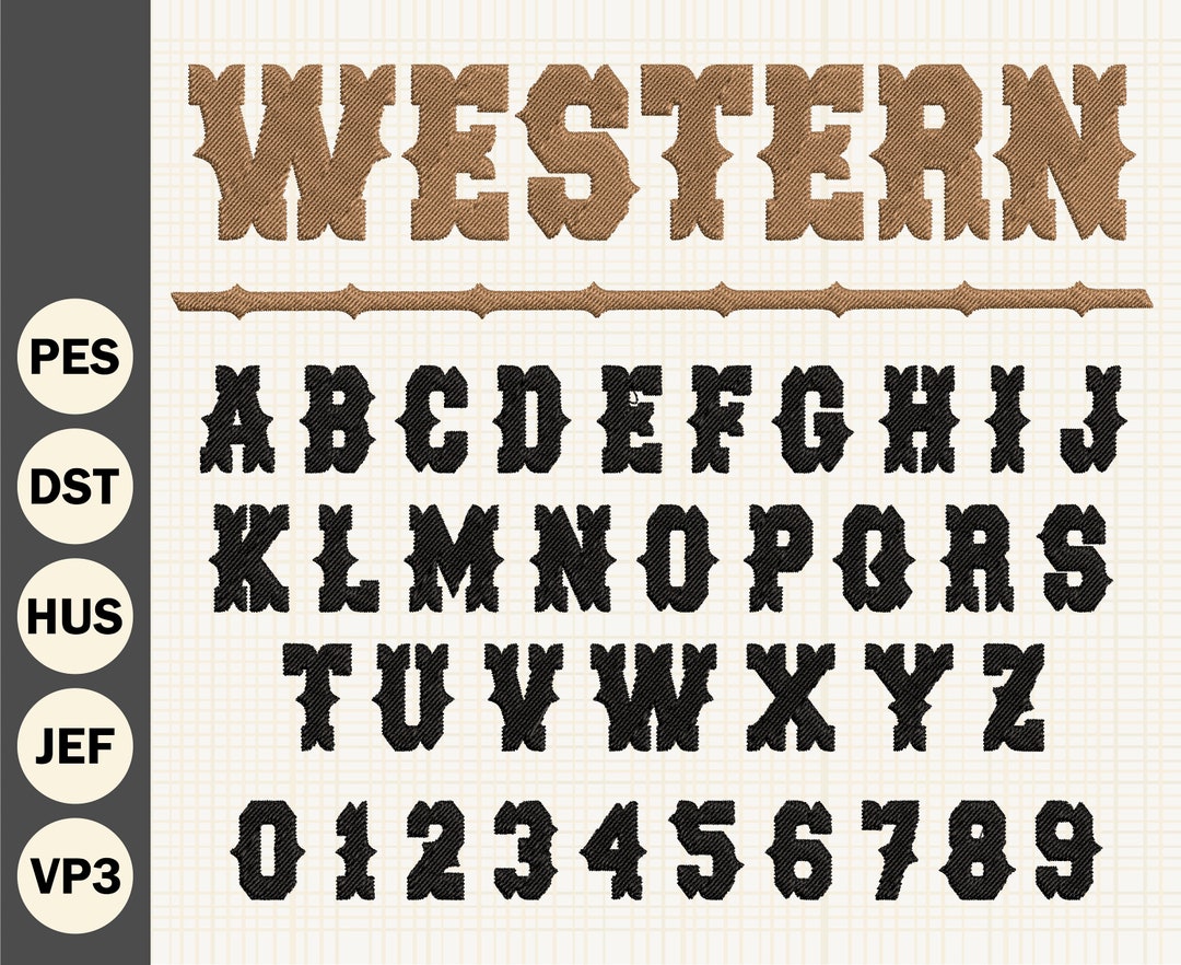 Western Embroidery Letter Western Embroidery Font Western Machine ...