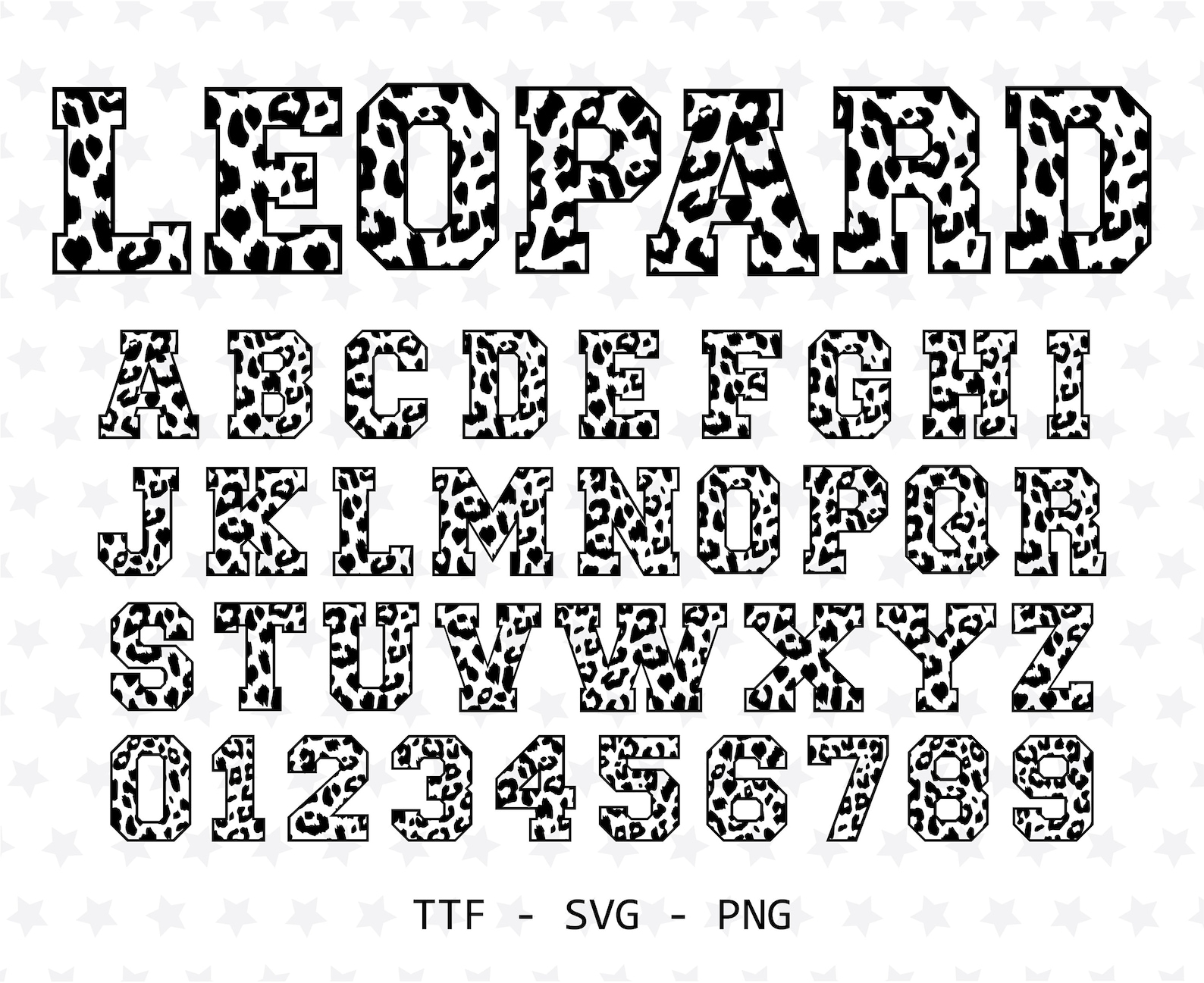 Leopard Font TTF SVG PNG Animal Font Safari Font Leopard Print | Etsy