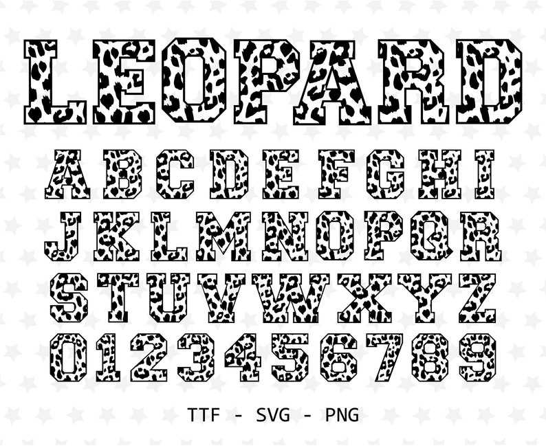 Leopard Font TTF SVG PNG Animal Font Safari Font Leopard Print | Etsy