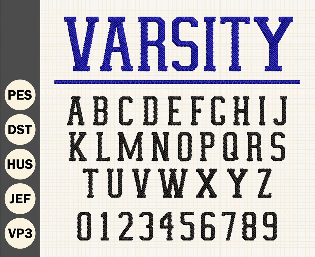 Sport Embroidery Letters Varsity Embroidery Font College Machine ...