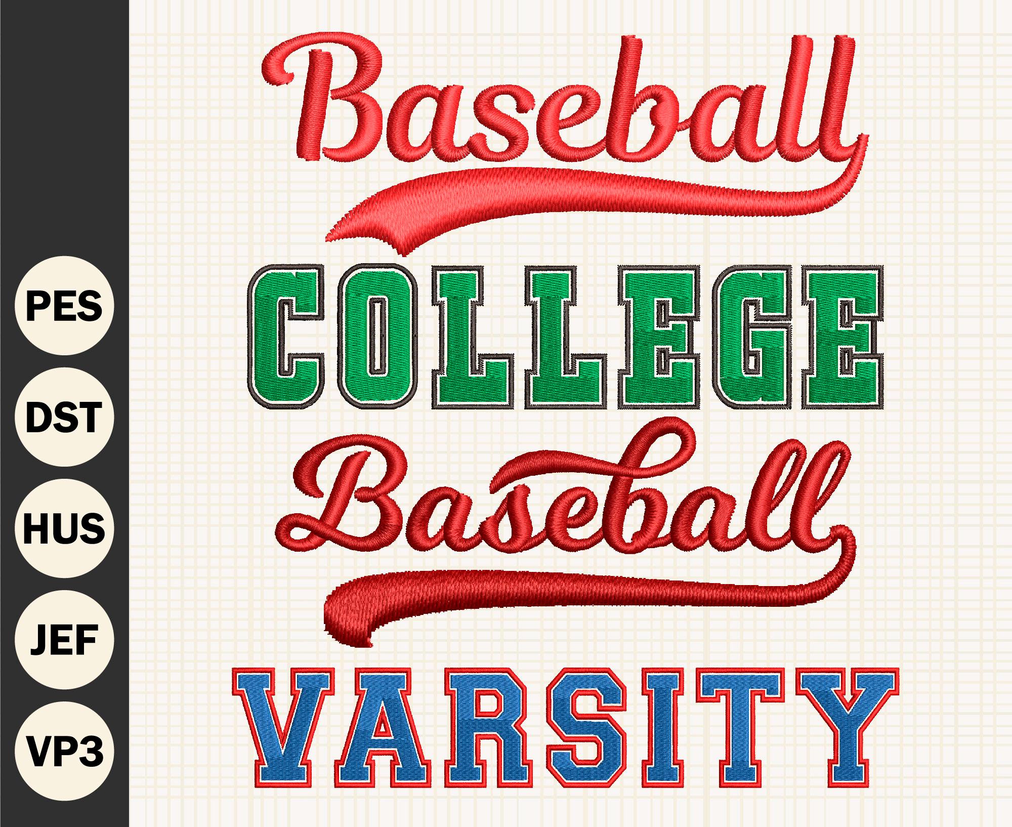 Varsity Baseball Font for Machine Embroidery Baseball Embroidery Font ...