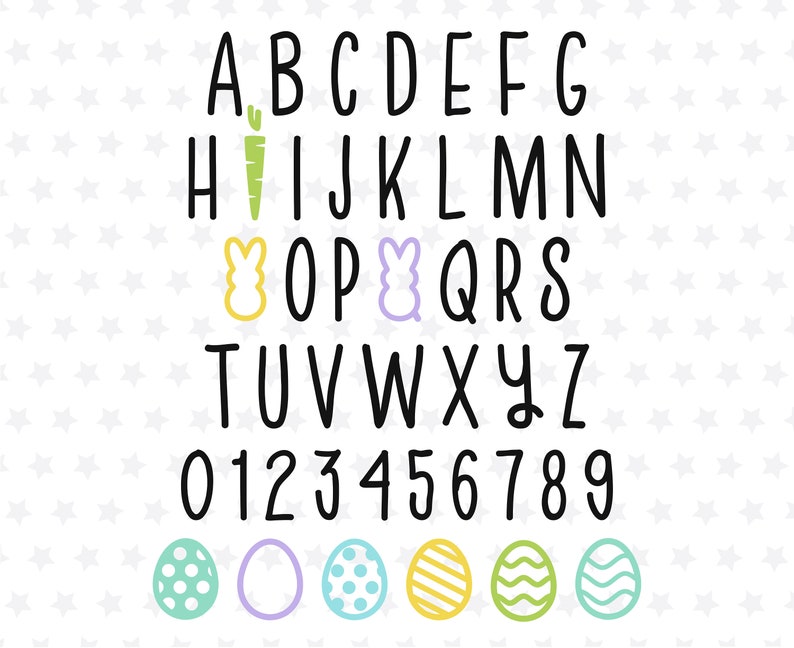 Easter Font Easter Monogram Easter Font TTF SVG PNG Happy - Etsy