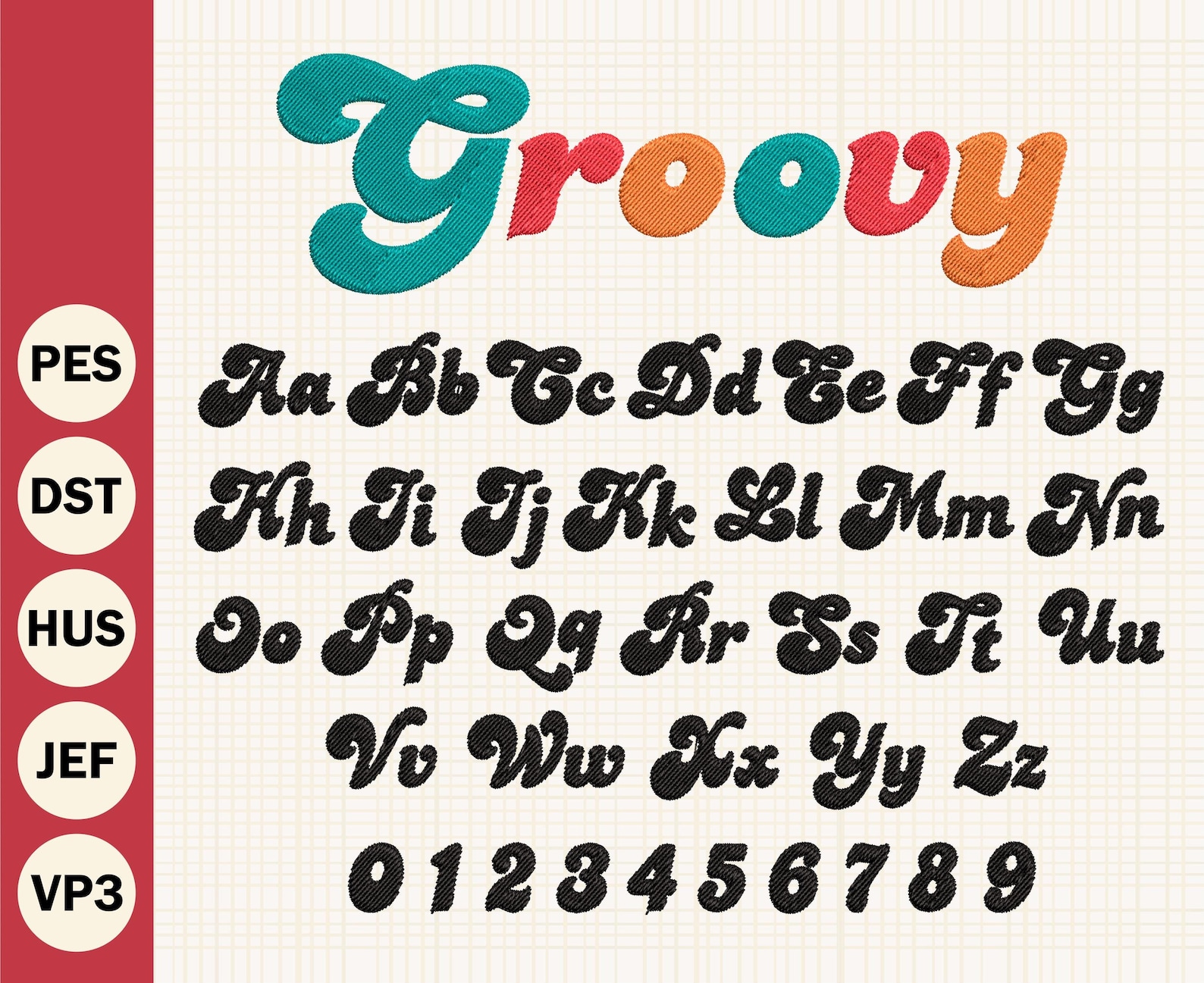 Groovy Embroidery Letters Groovy Embroidery Font Groovy Machine ...