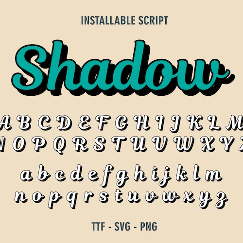 Shadow Font Ttf Svg Png Shadow Letters Font Shadow Cursive - Etsy