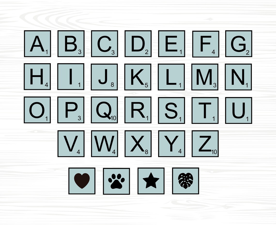 Scrabble Font Tiles Font Scrabble Letters With Border Scrabble - Etsy
