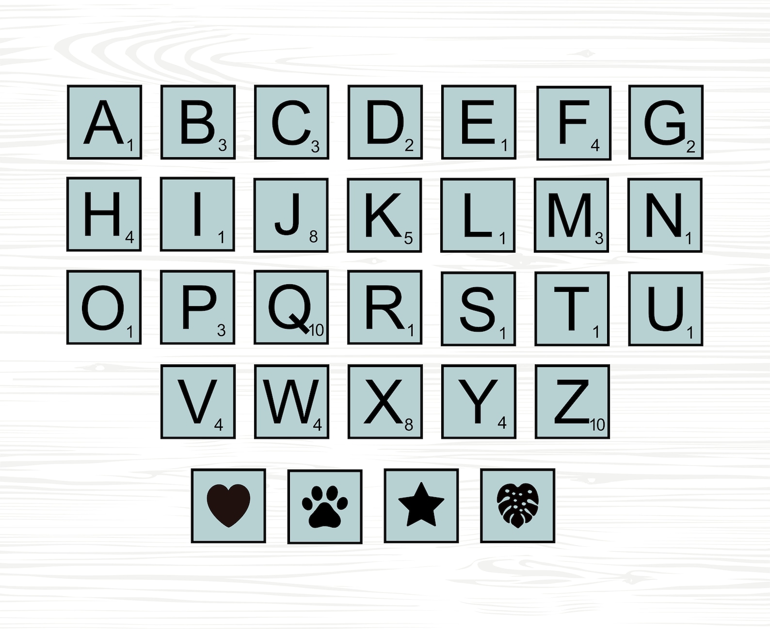 Scrabble Font Tiles Font Scrabble Letters With Border Scrabble - Etsy