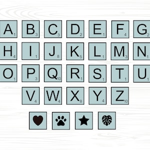 Scrabble Font Tiles Font Scrabble Letters With Border Scrabble Font SVG ...