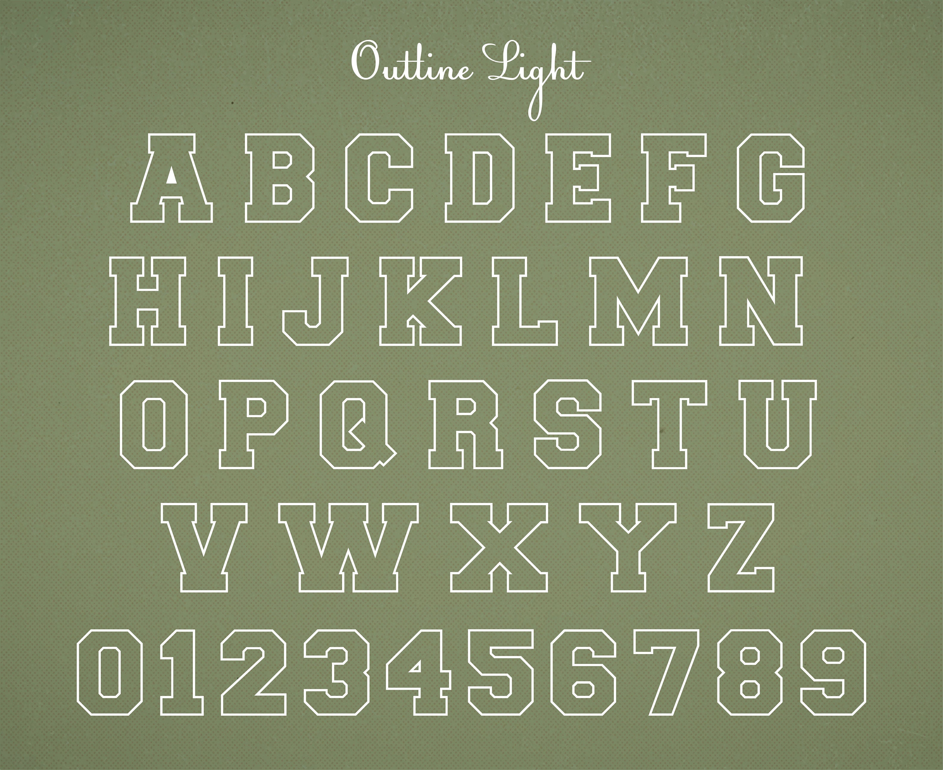 Outline Font Hollow Font Outline Font Handwriting Varsity Font - Etsy ...