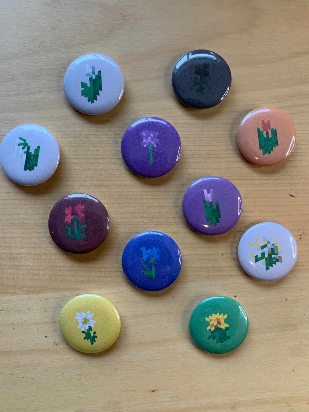 Minecraft Flower Pins 1” - Etsy