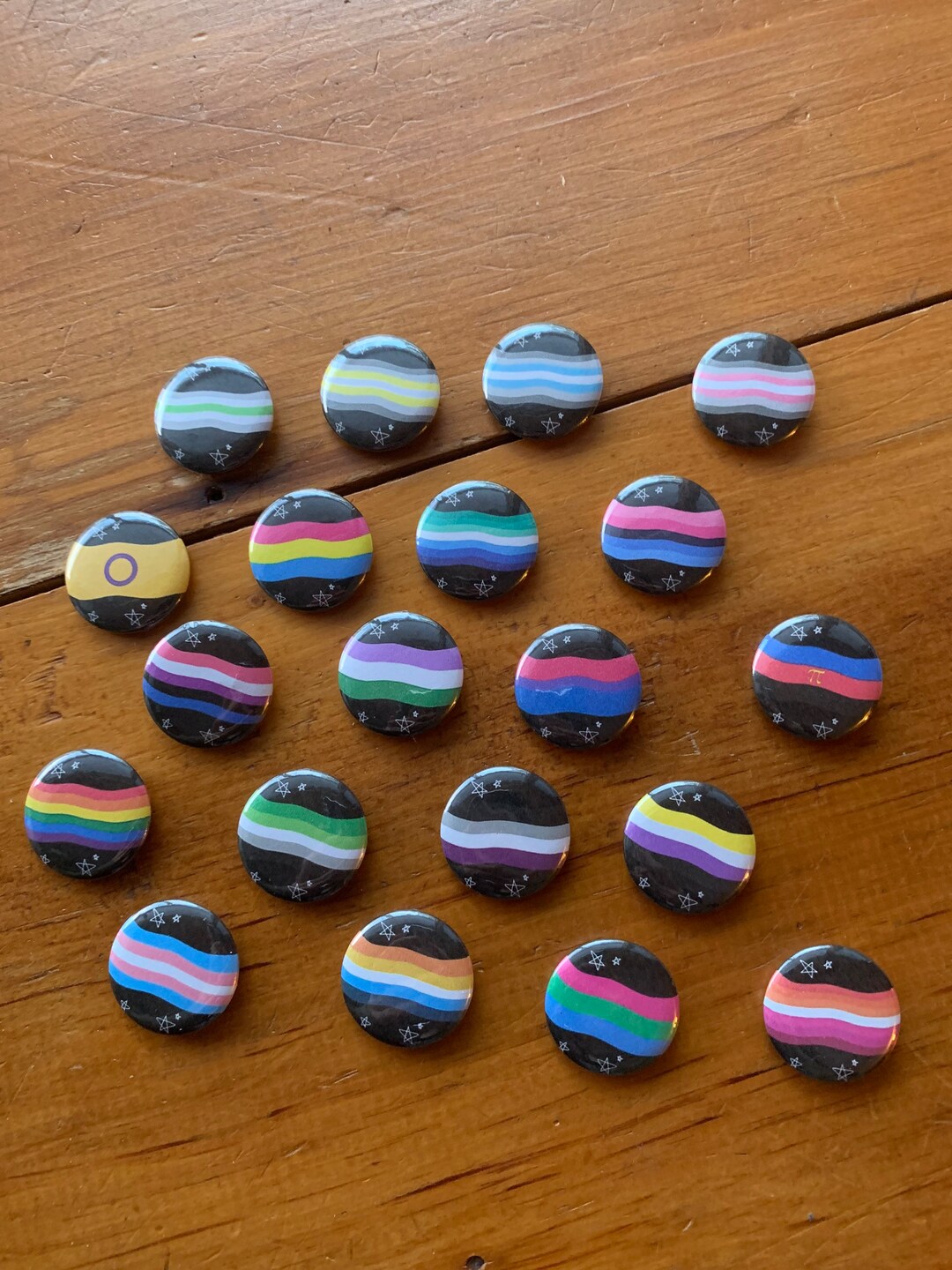 Wave Style Pride Flag Pins 1” (customizable) - Etsy UK